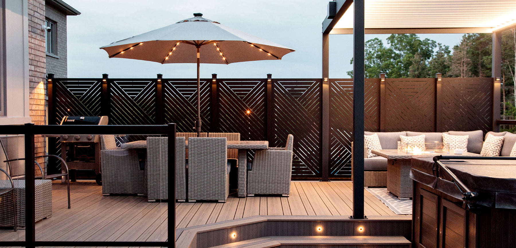 Custom Width Privacy Screen (River Rock) 68"H | HIDEAWAY USA